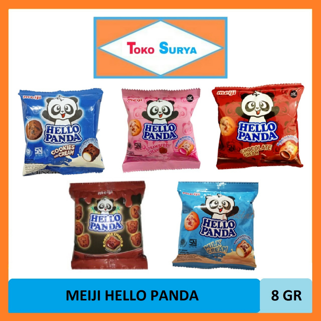 Meiji Hello Panda Biscuits Filled with Chocolate Cream, Strawberry ...
