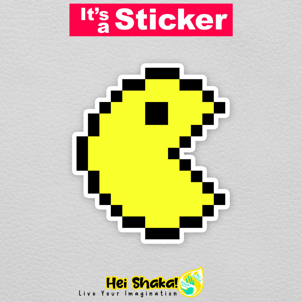 Heishaka Pacman Pixel Classic Retro Sticker Gamr Gaming Vinyl ...