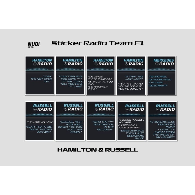 Mercedes Petronas F1 Team Radio Sticker | Sir Hamilton & Russell | 4.5 ...