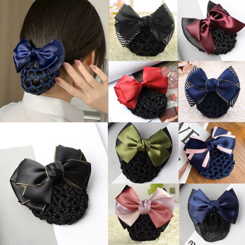 Hairnet Ribbon Hairnet Clips - Thick Hairnet Stewardess Bun Buns ...