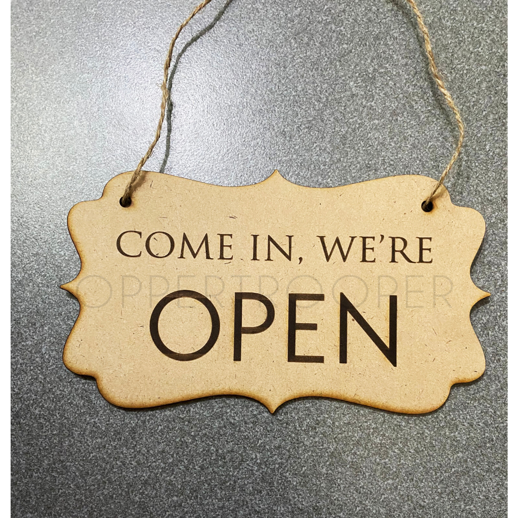 KAYU Minimalist Vintage MDF Wooden Open Close/Open Close Sign Sign ...