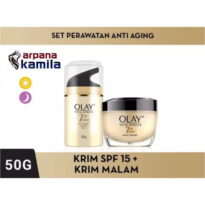Olay Total Effects 7 in One Day Cream Package SPF 15+ Night Cream 50g ...