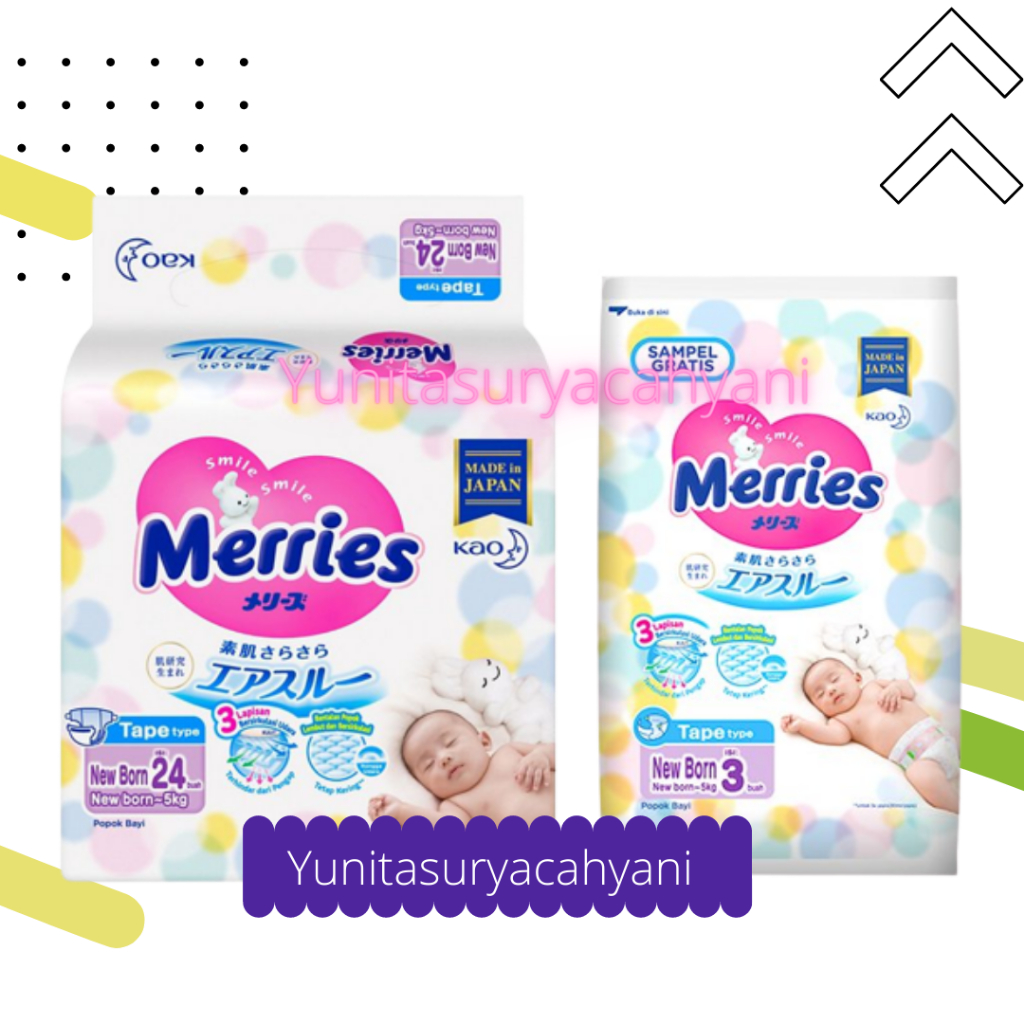 Merries newborn Baby Diapers 24pc/Merries newborn Baby Diapers 3pc ...