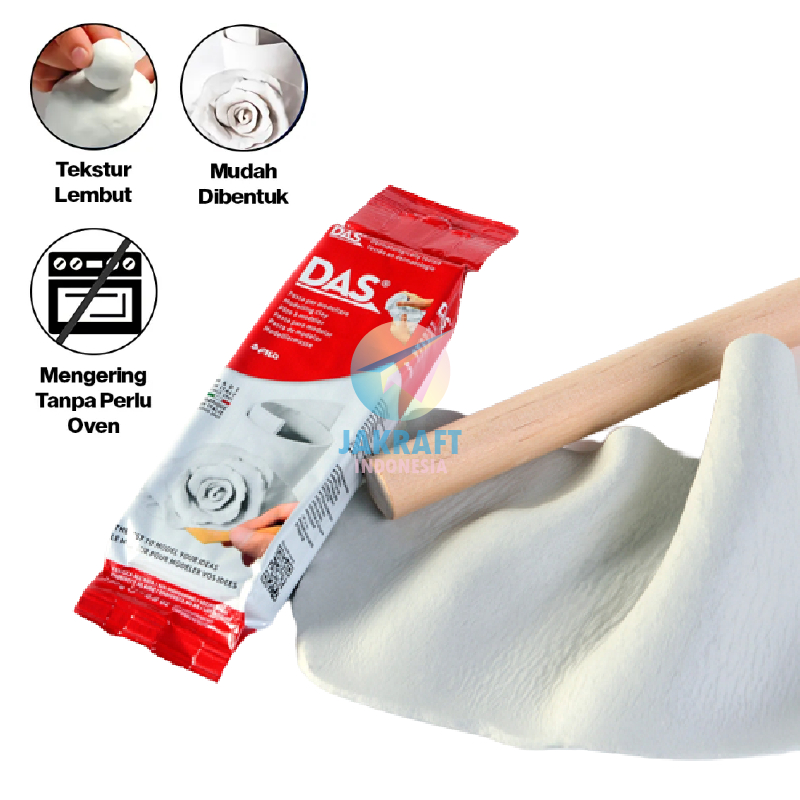 PUTIH (1 Pack) Modelling Clay Drying Air DAS 250 Gr White | White 250Gr ...