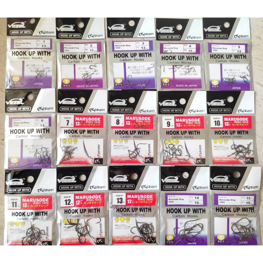 Kazuri MARUSODE 1054 VEZEL Fishing Hook Small TYPE Japanese Quality ...