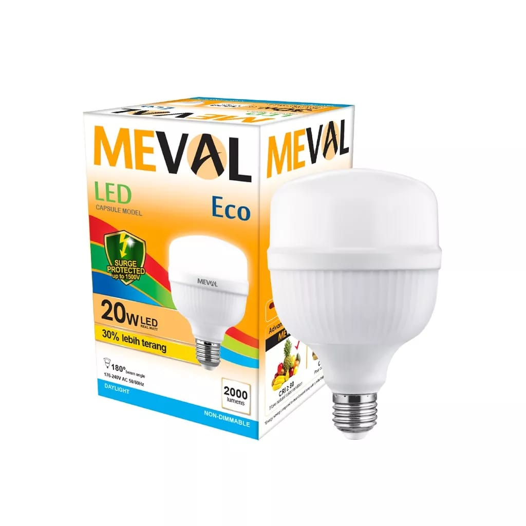 PUTIH Led CAPSULE MEVAL ECO 5W 10W 15W 20W WHITE COOLDAYLIGHT | Shopee ...
