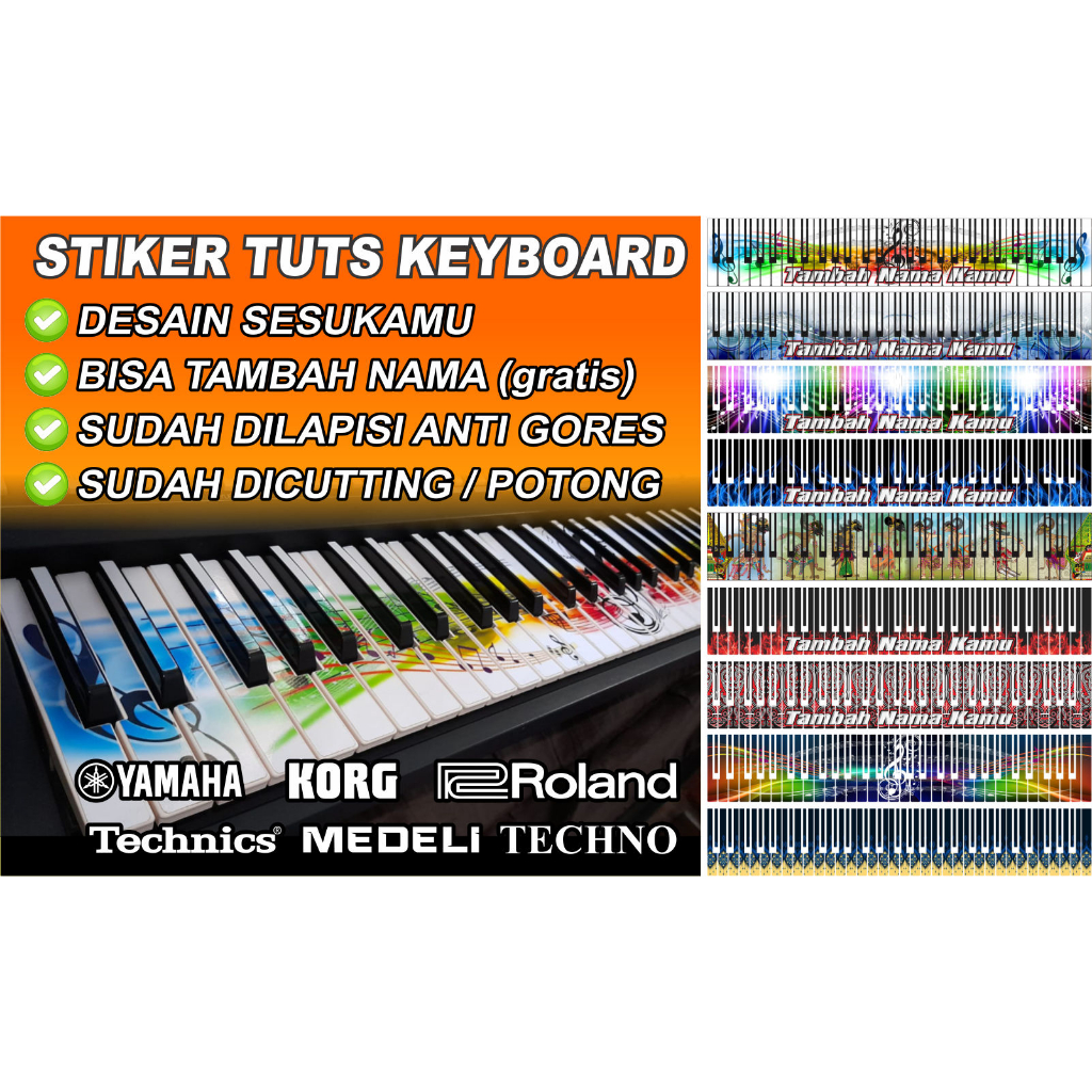 Yamaha KORG ROLAND PIANO ORGEN KEYBOARD STICKERS, you can add names and ...