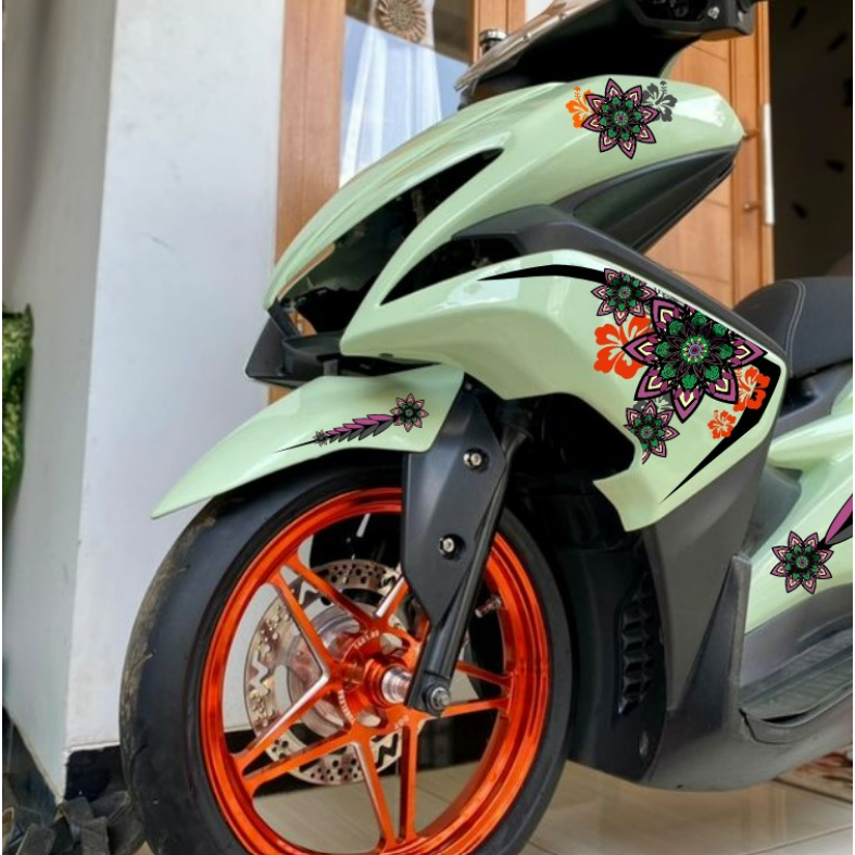 Aerox OLD 155 VVA Transparent STRIPING COSTUM FLOWER DESIGN | Shopee ...