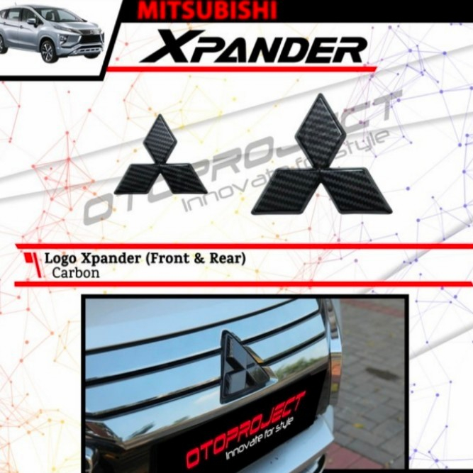 Front & Rear Carbon Logo Front and Rear for Mitsubishi Xpander ...