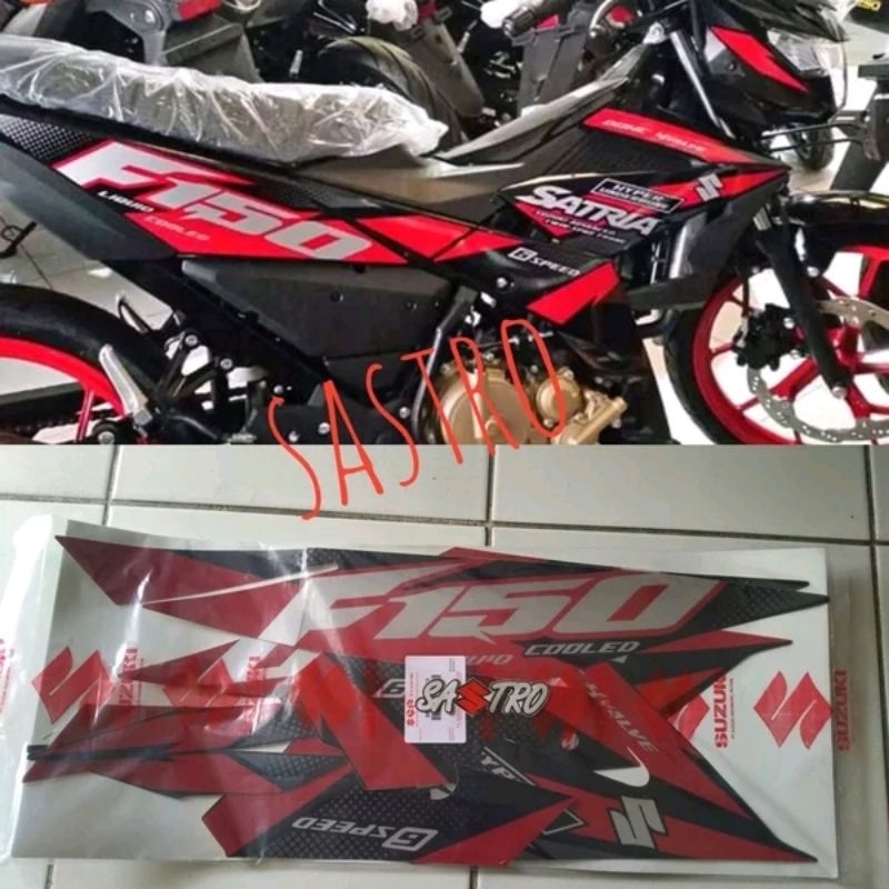 MERAH HITAM Striping sticker suzuki satria fu raider fu injection ...