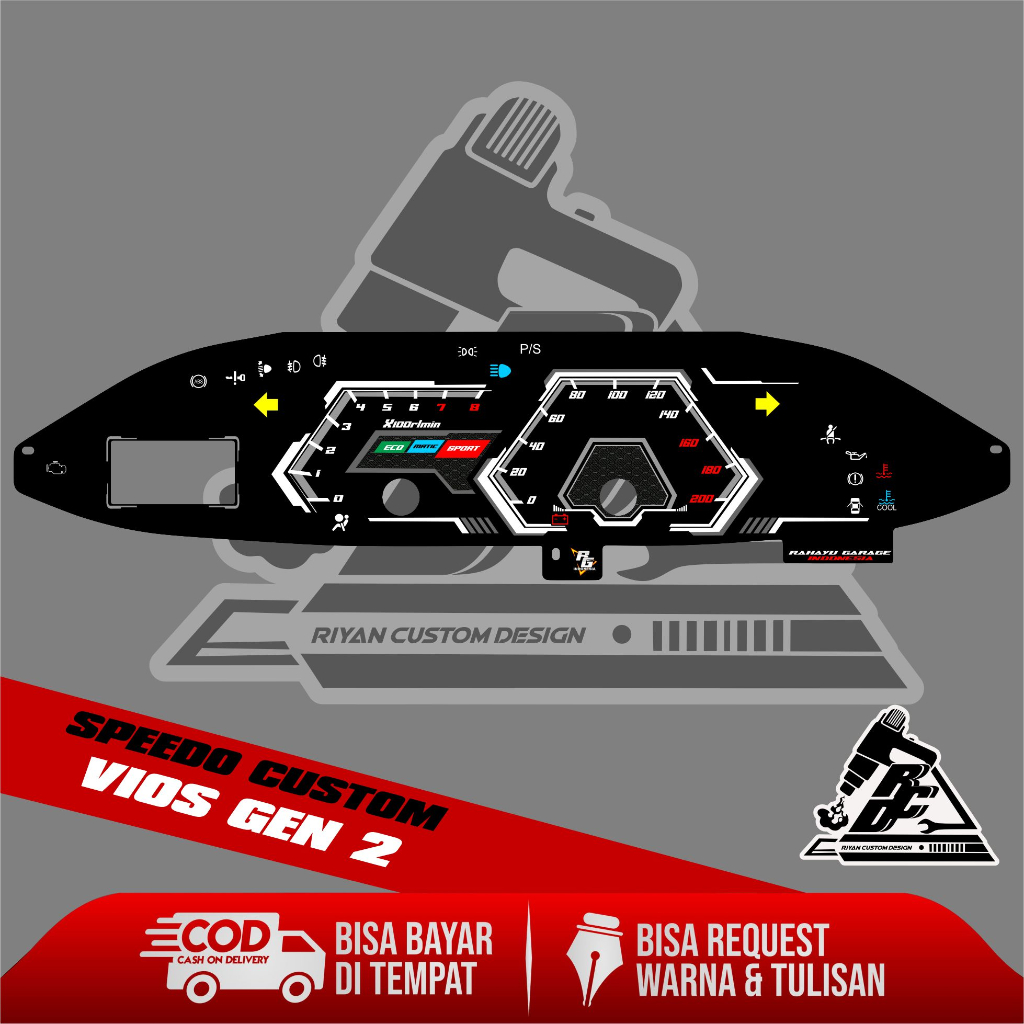 Speedometer Board custom vios gen2 D2 panel spido meter custom vios ...