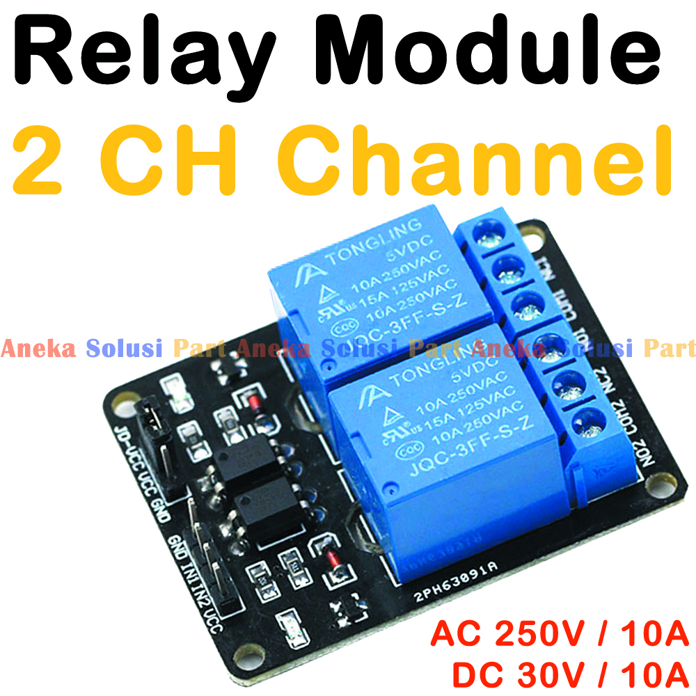 Relay Module 2ch Channel 250VAC 30VDC 10A 5V With Optocoupler Module ...