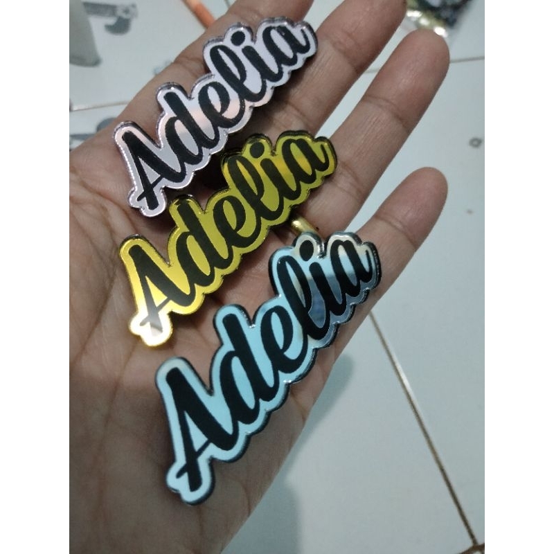 Brooch Name Tag Name Name Tag Name Chest (New Font) | Shopee Philippines