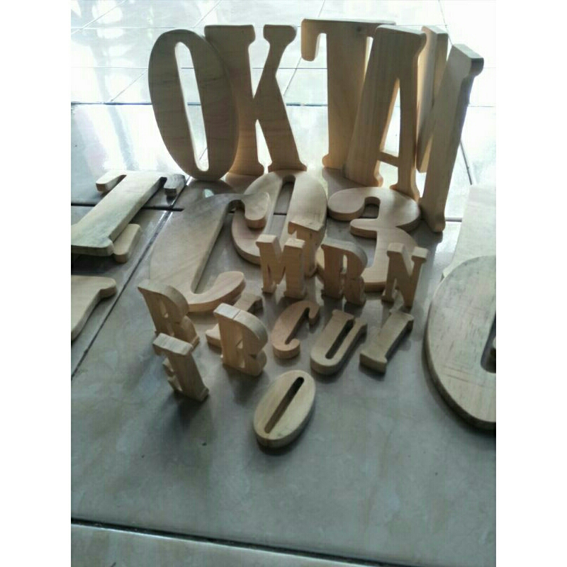 KAYU Wooden letters 15cm high, 1cm thick, wooden letters, embossed ...