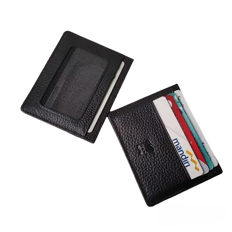 Genuine Leather Thin Card Wallet Genuine Leather Card Wallet Men Women ...