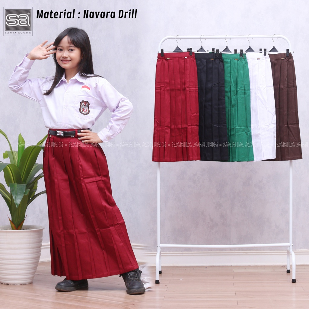 MERAH School Uniform Center - SD MI Uniform Red Long School Skirt ...