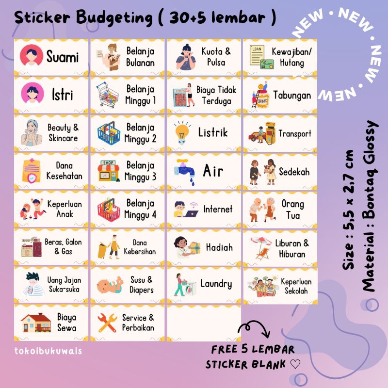 Aesthetic BUDGETING STICKER 1 SET 30+5 Sheets | Shopee Philippines