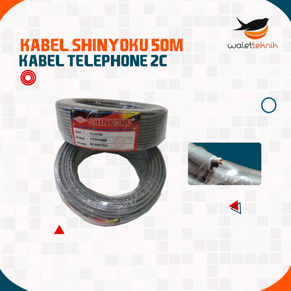 Shinyoku 2c 50m telephone cable | Shopee Philippines