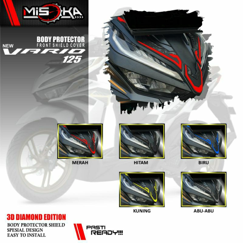 Misoka Front Shield Cover New Vario 125 2023/Honda Motorcycle Accessories/Cool Rubber Rubber ...