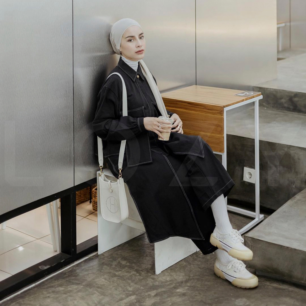 Lozy Hijab - Naomi Set (One Set Linen Cropty) | Shopee Philippines