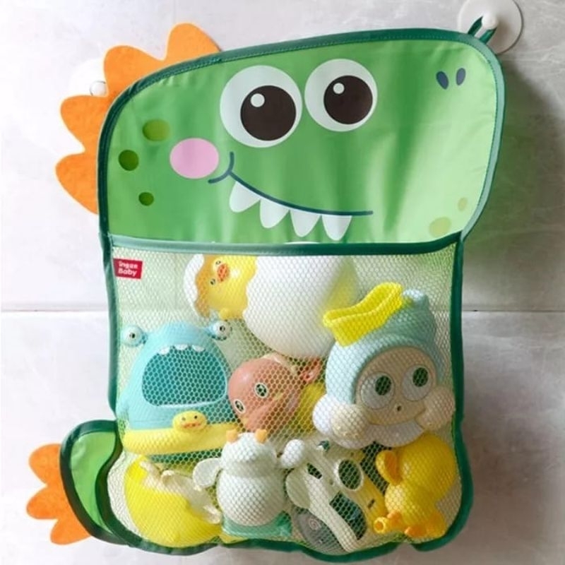 Mesh net basket for bathing toys in children's bathroom wet storage ...