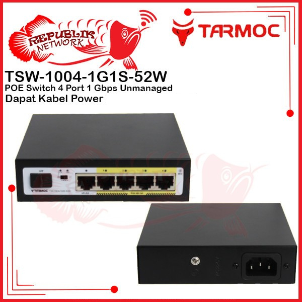 Tarmoc Switch POE HUB CCTV IPCAMERA 4 PORT GIGABIT 1G + 1 SFP UPLINK ...