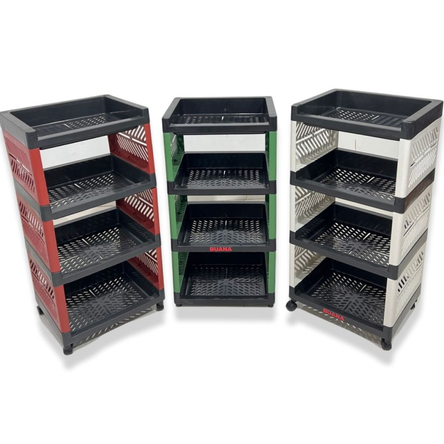 Plastic Yoyo Rack 4-tier Multipurpose Shelf 4-tier Wheels | Shopee ...