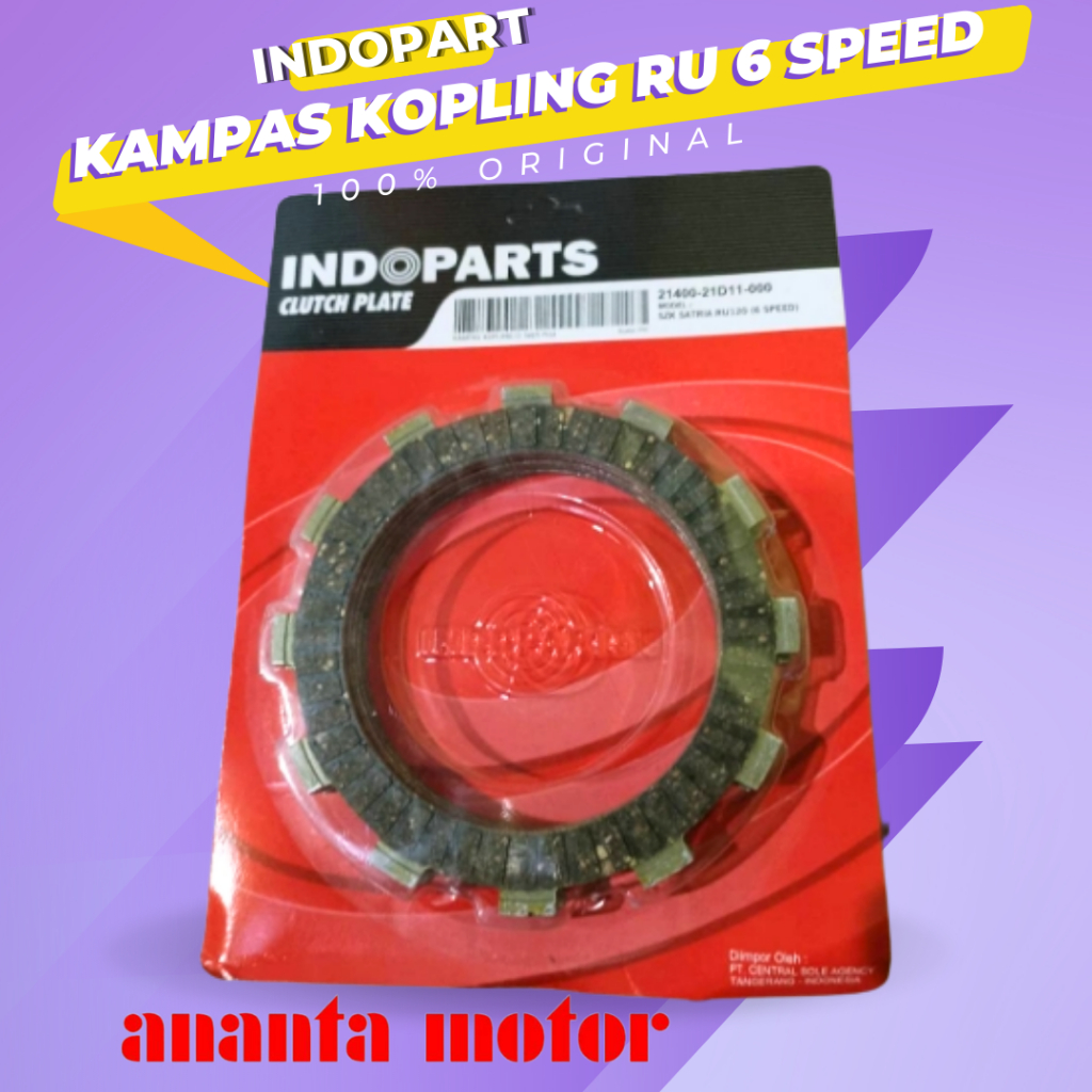 Satria 2 TAK 6 SPEED CLUTCH CAMPAS INDOPARTS ORIGINAL SATRIA 2T 6 SPEED ...
