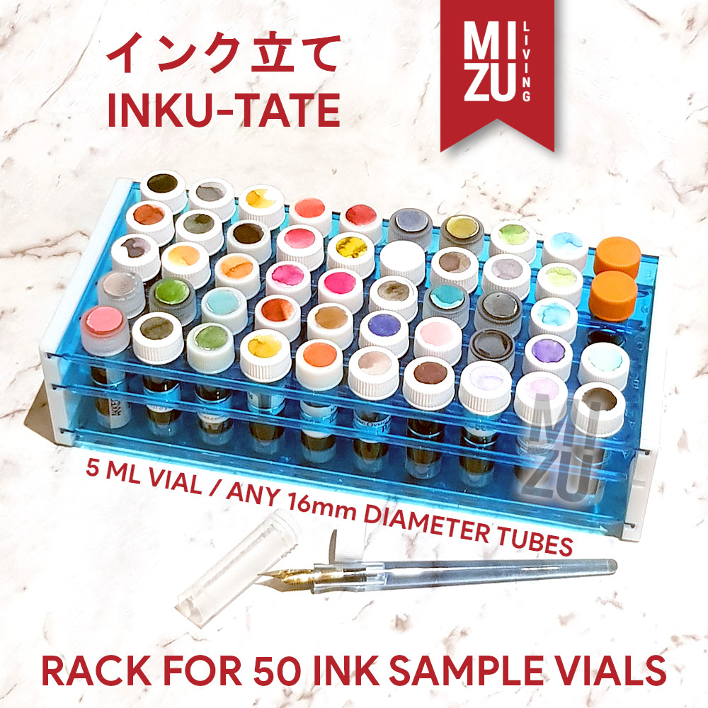 Mizu INKU-TATE Fountain Pen Ink Sample Vial Rack Holder Test Tube Rack ...