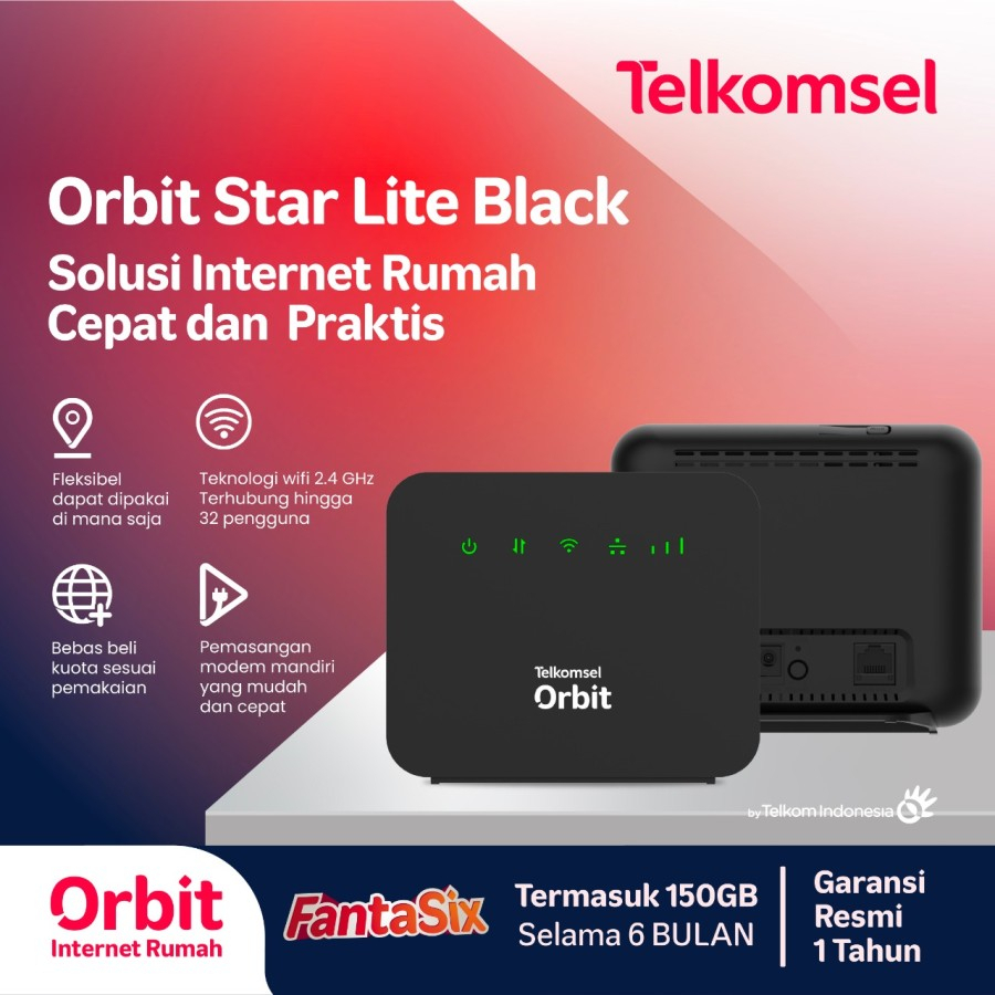 4G Wifi Modem Telkomsel Orbit Star Lite High Speed HKM 0126 Free Quota 150 GB K367 Official 12 ...