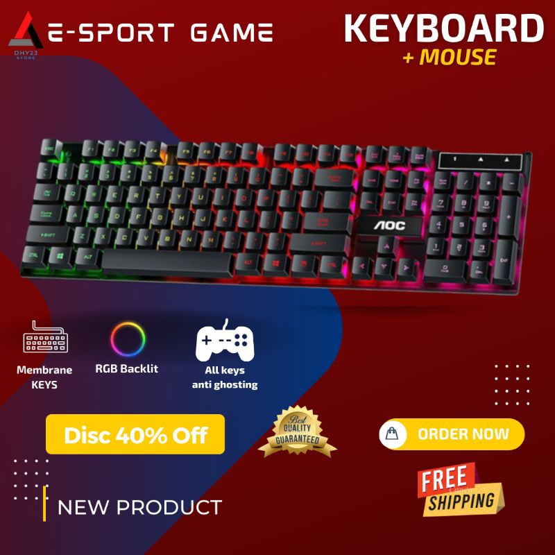 Noblex Keyboard And Mouse RGB Gaming Set Gaming Mouse And Keyboard USB ...