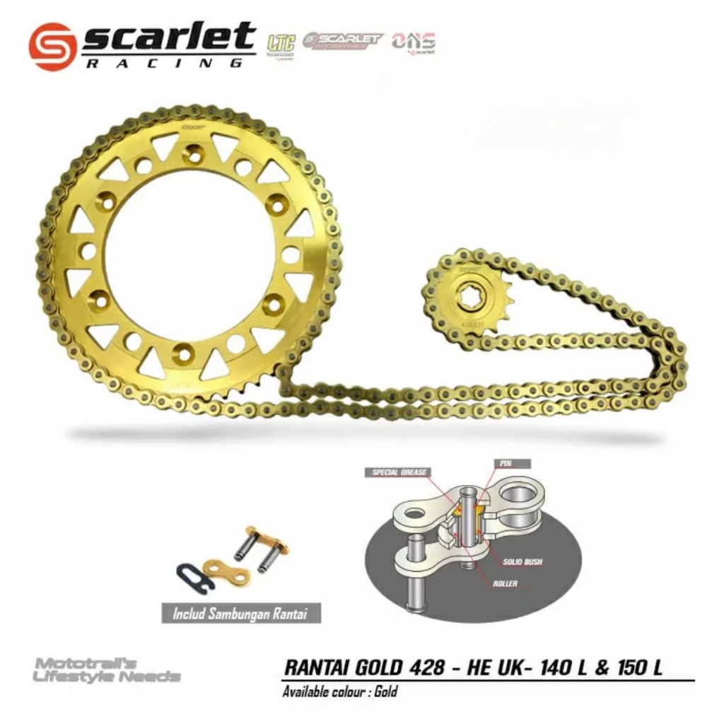 Scarlet Racing - Gear Gear Gear 428 HE Set CRF 150 L plus Chain ...