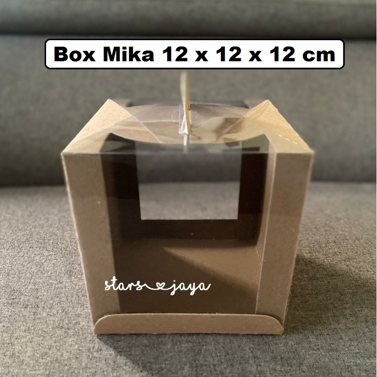 Kraft box with mica 12x12x12 cm, Mica Jar box, Hampers, Souvenir ...