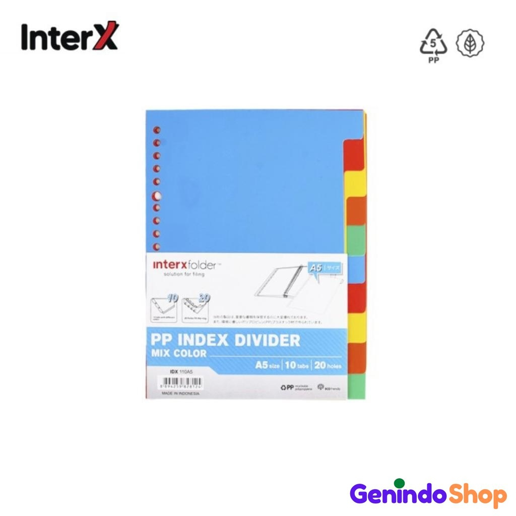 Binder Paper Divider/Index Divider A5 10 Tab Interxfolder | Shopee ...