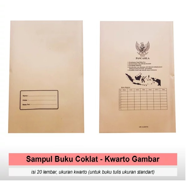 BROWN BOOK COVER / PLASTIC GLUE COVER KWARTO SIDU SIZE / BOXY BIG BOSS ...