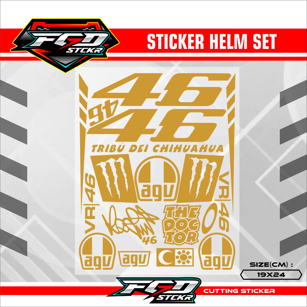 Helmet Sticker - CUTTING VR46 Sticker SET For Helmet | Shopee Philippines