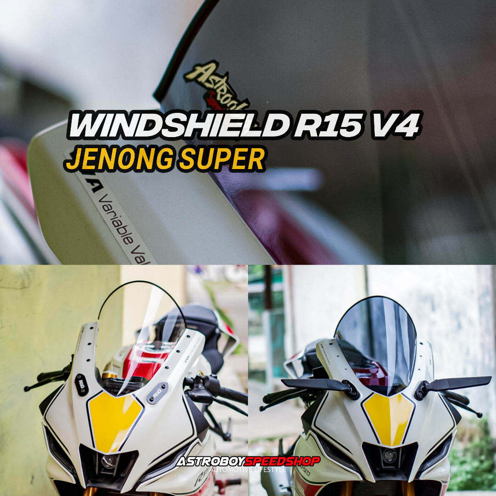 VISOR WINDSHIELD GP SUPER JENONG 3MM FREE RUBBER LIST R15 V4 V3 NEW ...
