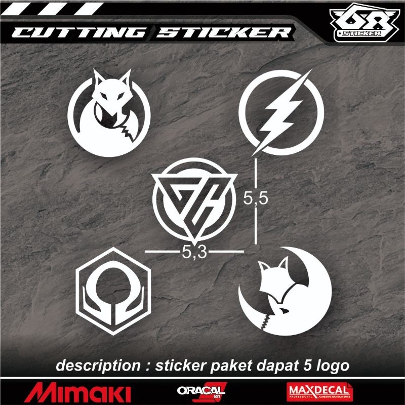 GC round lightning hexom logo sticker cutting sticker 1 package gets 5 ...