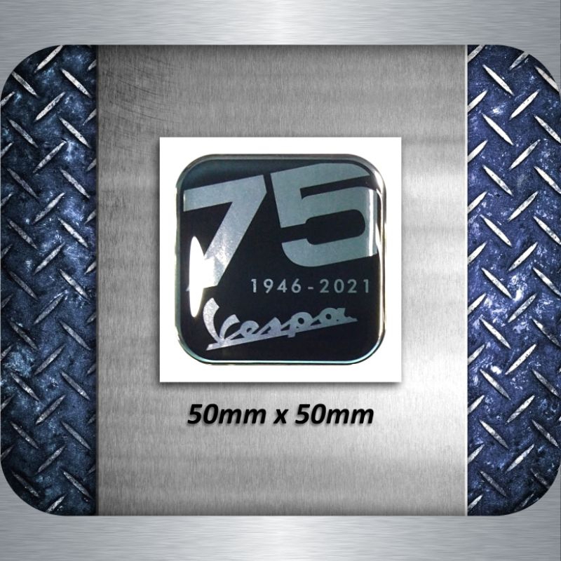 Embossed Vespa 75th anniversary Sticker - Vespa 75th anniversary Emblem ...