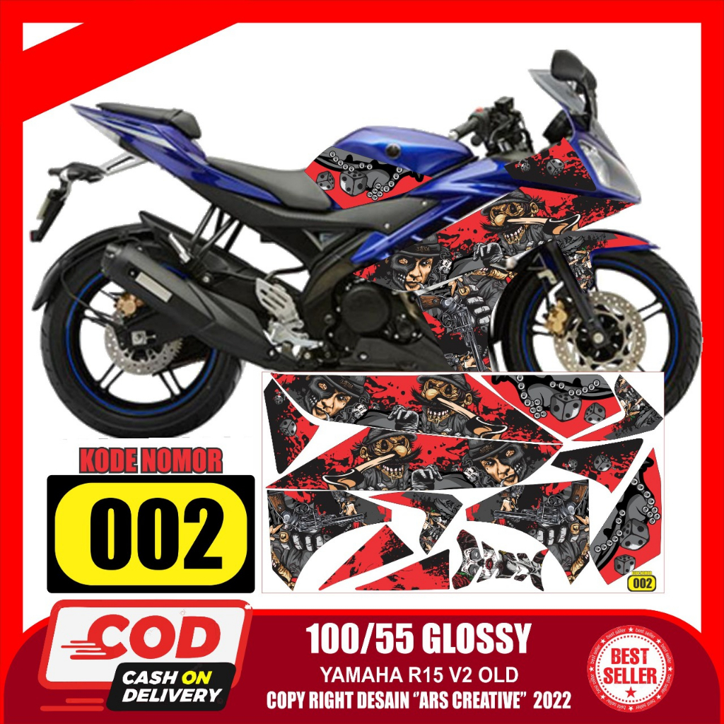 Yamaha R15 V2 Variation striping/R15 V2 Motorcycle decal Sticker/Yamaha ...