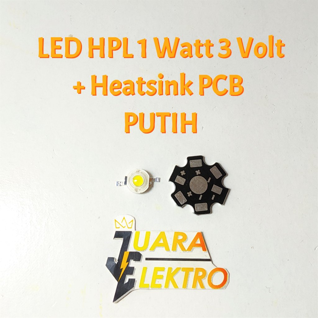 (1 PCS) 1 Watt 3 Volt HPL LED Lamp + WHITE PCB Heatsink | White 7mm LED ...