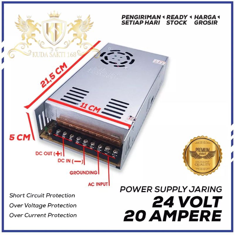 Switching Power Supply PSU 24V 20A High Quality,24 Volt 20 Ampere Cooling Fan | Shopee Philippines