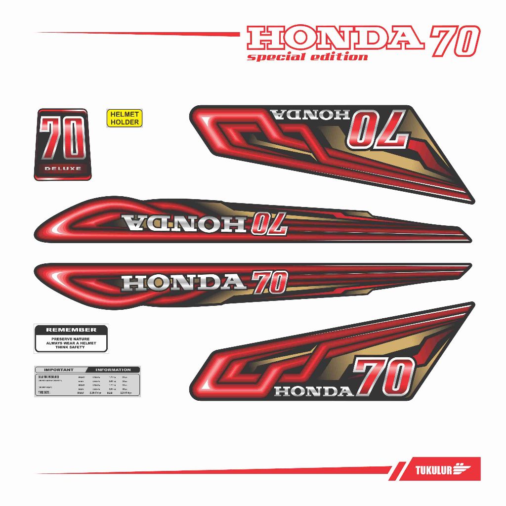 Sticker HONDA C70 STRIPING DECAL C70 RACING SPECIAL EDITION 3 | Shopee ...