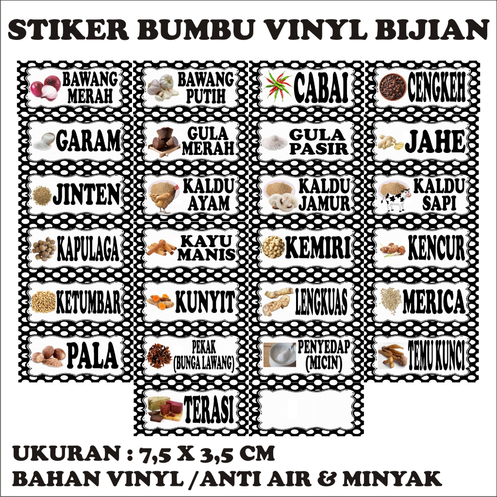 (CODE S12) SPICE STICKER|Spice LABEL|Kitchen spice sticker|Spice NAME ...