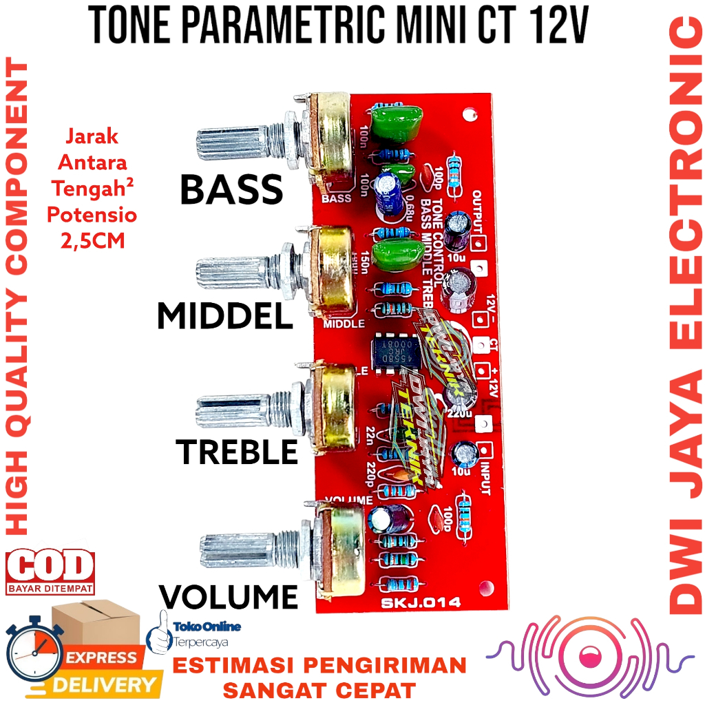 Mini Parametric Tone Control Kit Parametric ic 4558 Kit | Shopee ...