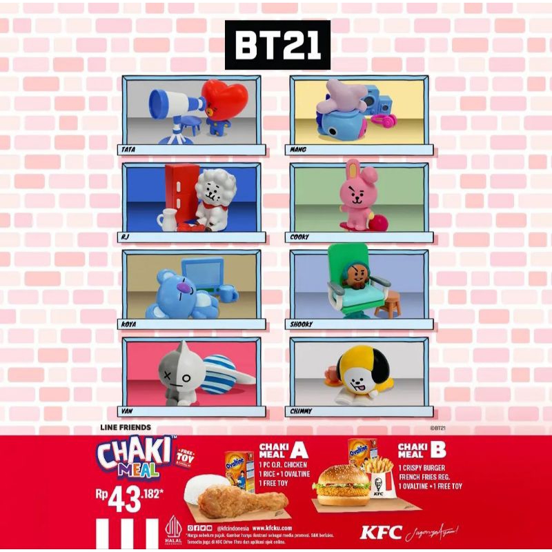 Bt21 x KFC Minini Line Friends BT21 Indonesia official merchandise BTS ...