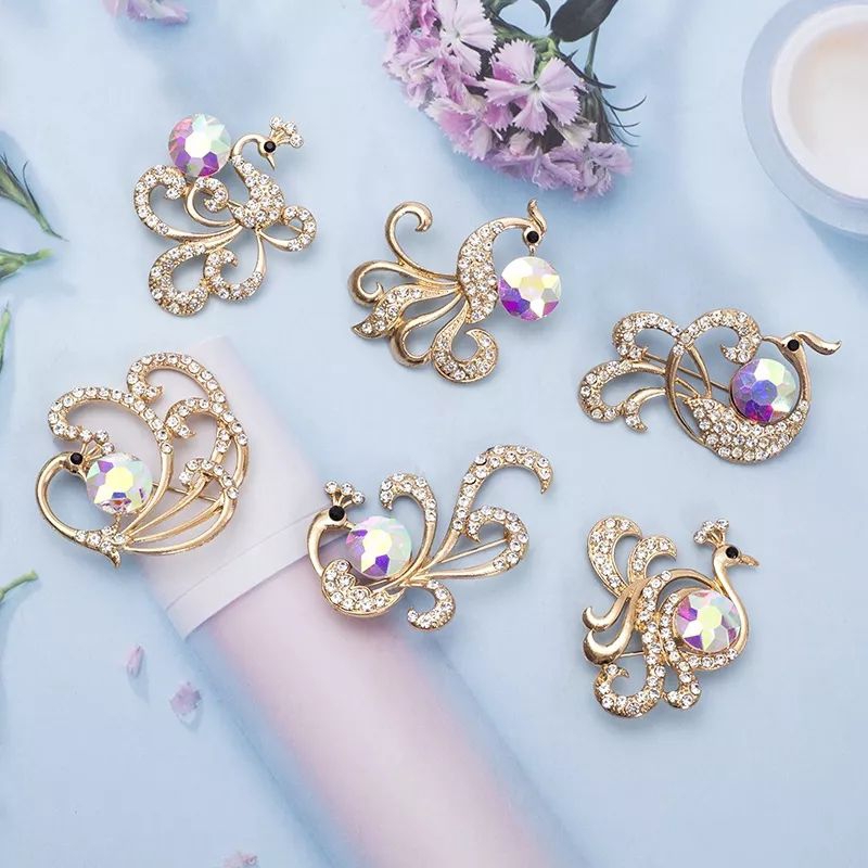 Large Diamond Peacock Brooch / Chest Hijab Brooch / Beautiful Hijab ...