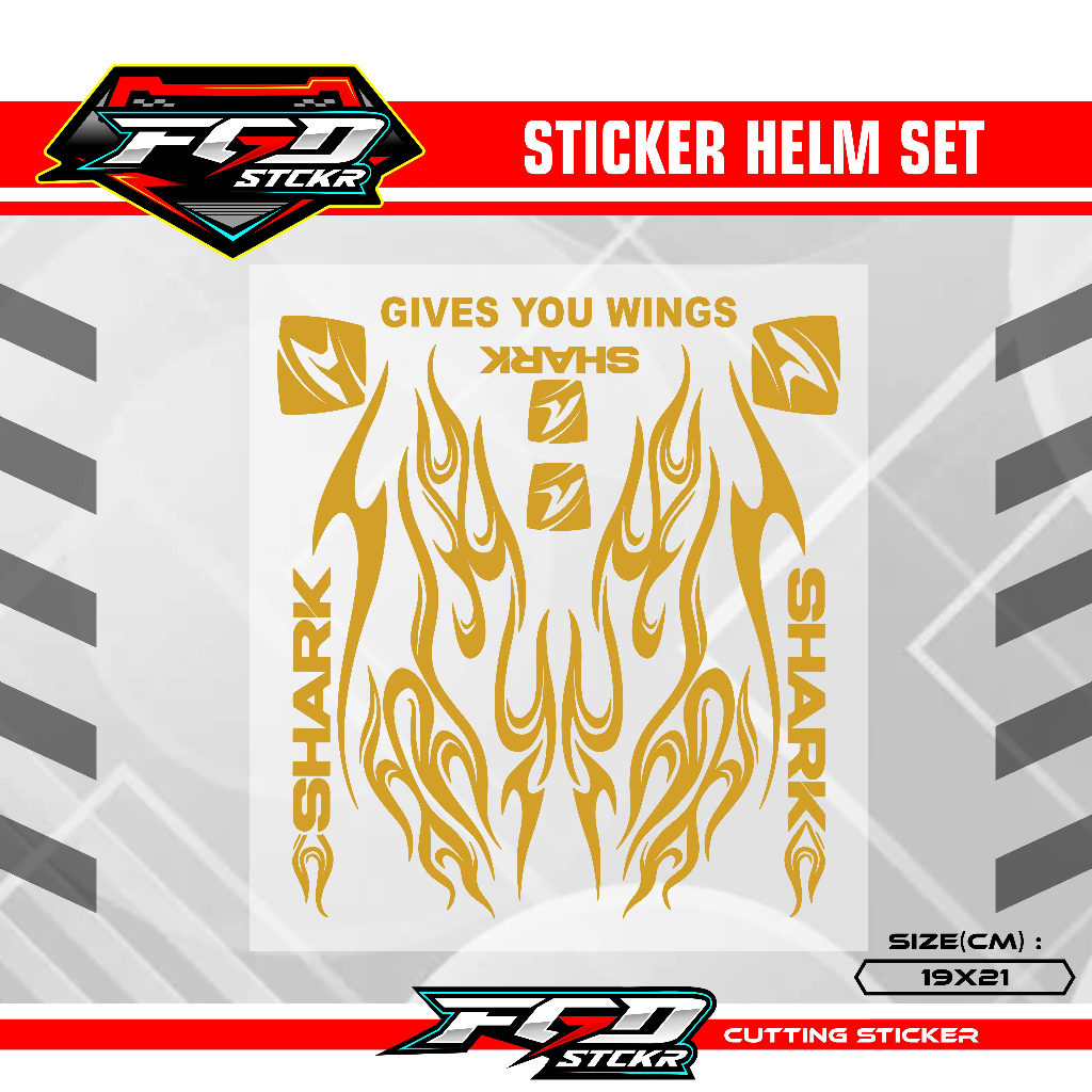 Helmet Sticker - CUTTING Helmet FLAME Sticker SET | Shopee Philippines