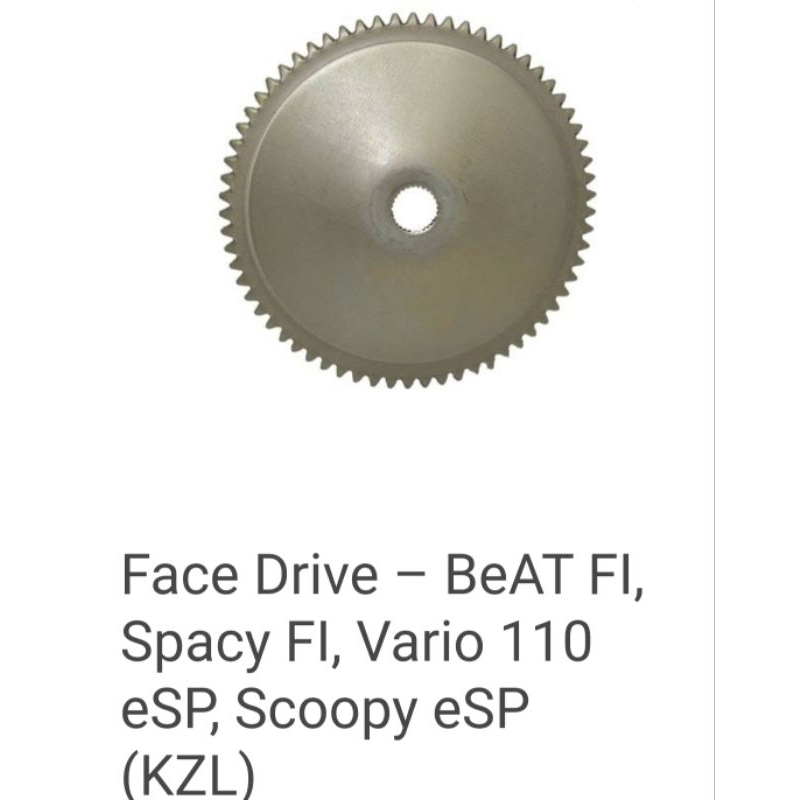 Face Drive –large gear introduction to starter BeAT FI, Spacy FI, Vario ...