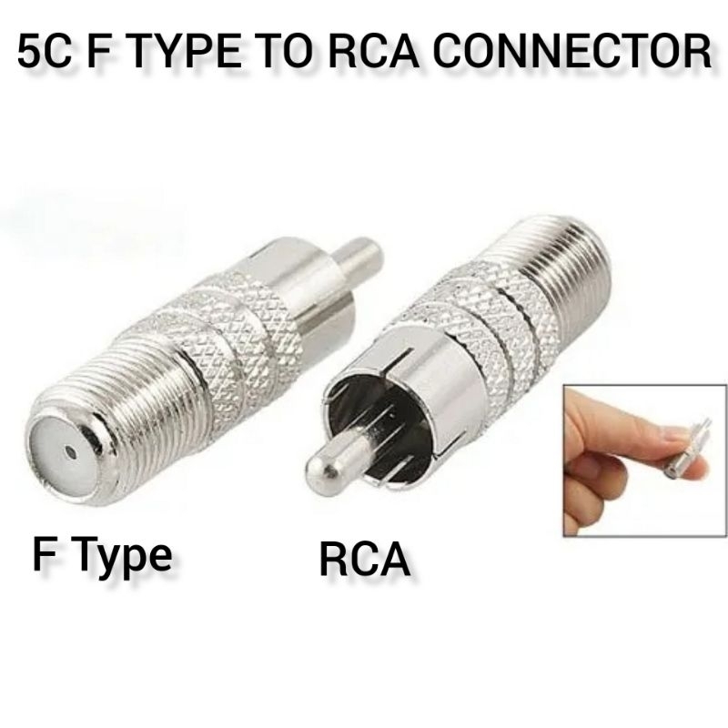 5c F Type To Jack RCA Male Thread Connector Converter | Shopee Philippines